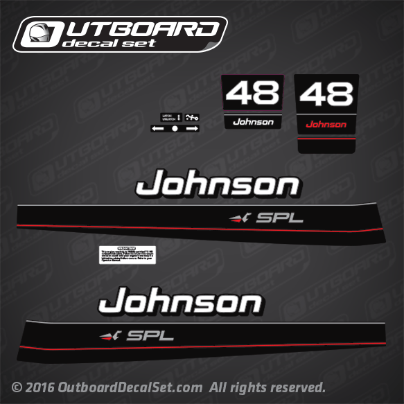 1995-1996 Johnson 48 hp SPL decal set 0437758