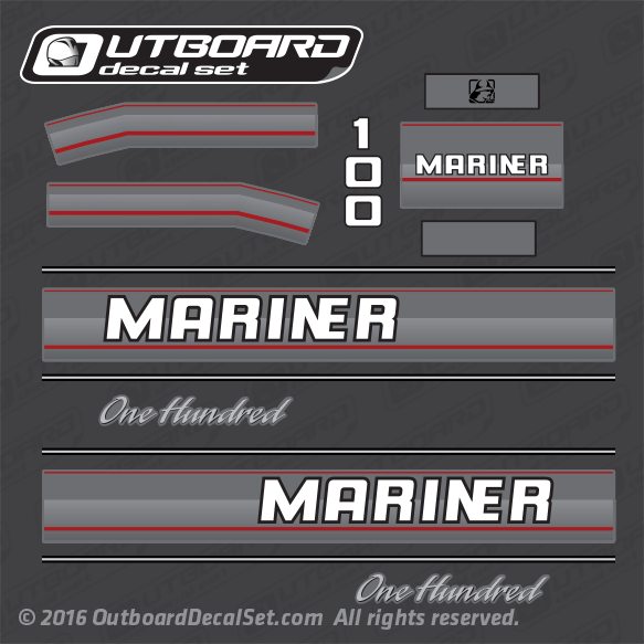 1990-1993 Mariner 100 hp decal set 810469A92